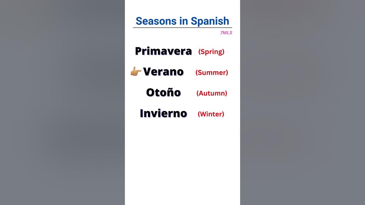 The Four Seasons in Spanish |spanish vocabulary #learnspanish - YouTube