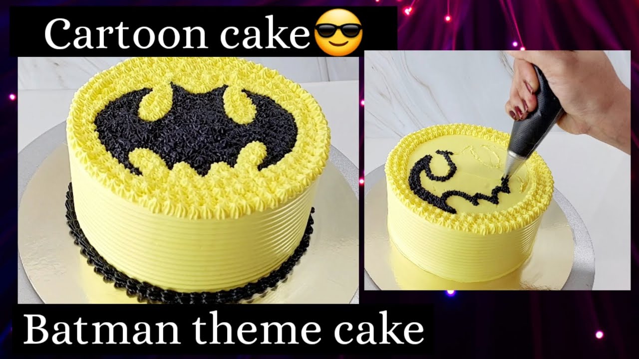 Batman theme cake | Cartoon Cake Tutorial 😎& Cake Decorating Tips | New ...