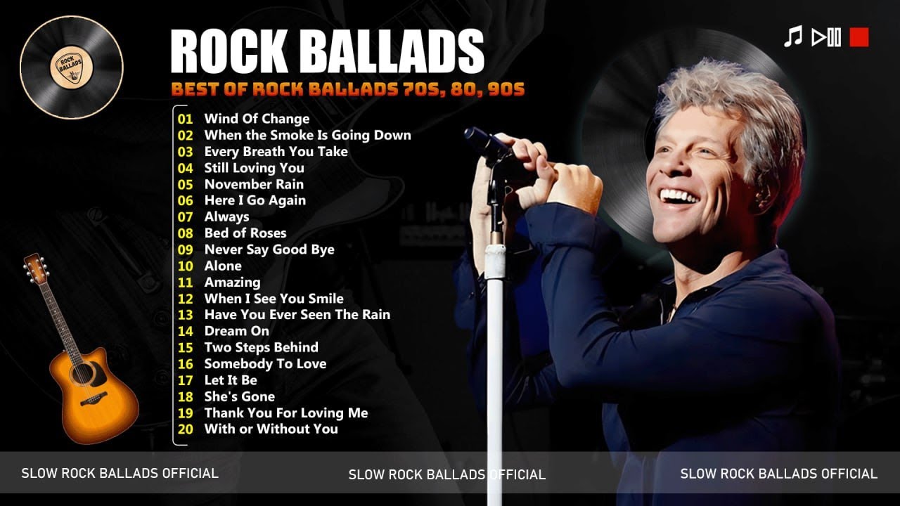 Best Rock Ballads 80s 90s | Bon Jovi,Scorpions,Aerosmith,Guns N Roses ...