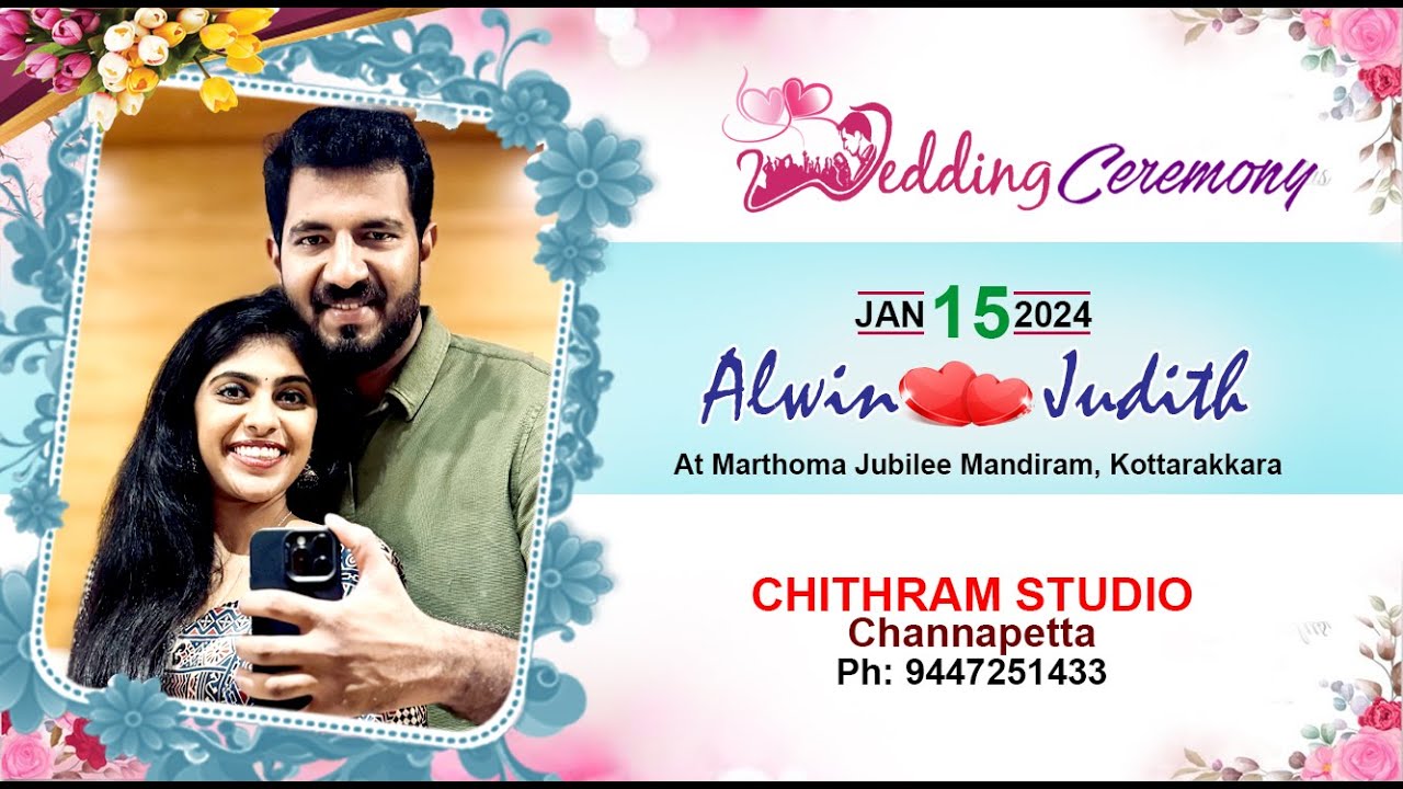 ALWIN WEDS JUDITH || Wedding Ceremony || 15.01.2024 || Chithram Studio ...
