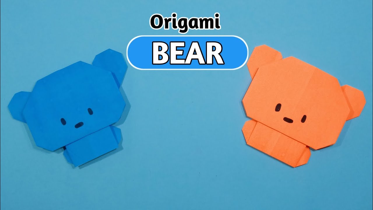 Tutorial on making origami bears from colored folding paper | easiest ...
