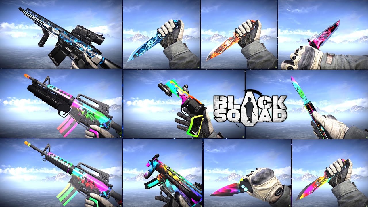 Black Squad All BAROQUE Weapons SKIN & SHOWCASE - YouTube