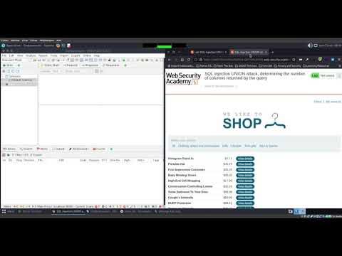 SQL injection UNION attack, determining the number of columns returned by the query avec Owasp ...