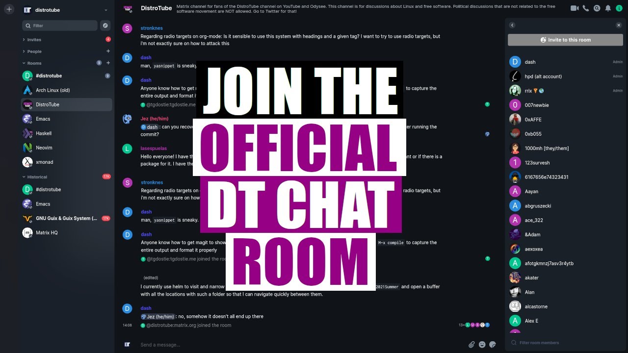 Chat About Linux And Open Source on Matrix and IRC - YouTube