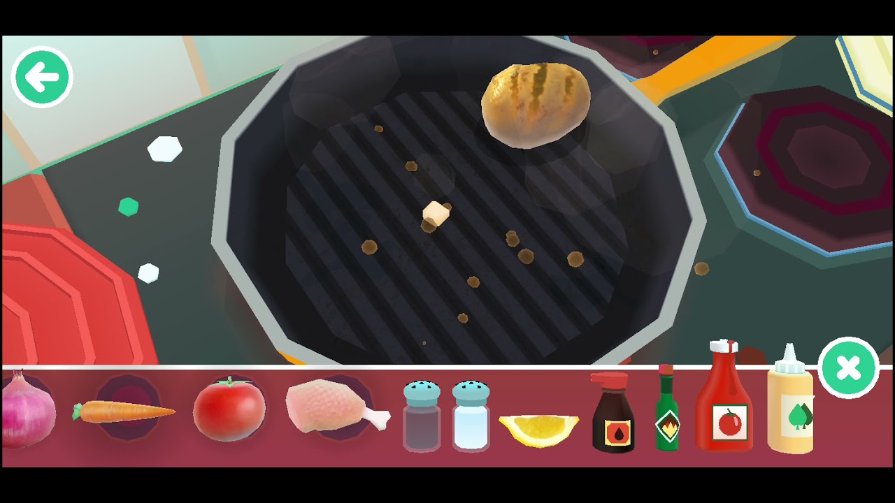 Toca kitchen 2 ||frying tomato potato and chicken leg fish - YouTube