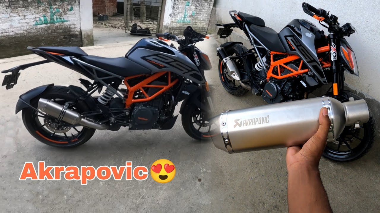 Akrapovic Exhaust in KTM Duke 250 bs6. Duke bs4 bend pipe installation ...