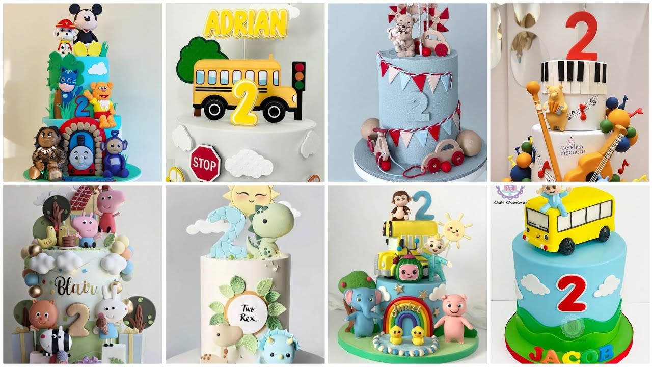 2nd Birthday cake design for baby boy / Kids 2nd birthday cake design ...