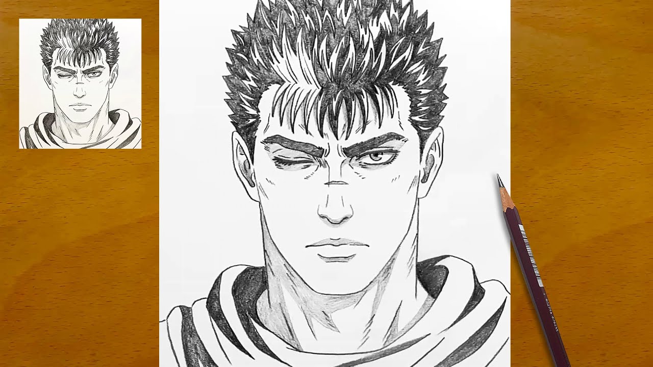How to Draw GUTS (Berserk) | Realistic Pencil Sketch | Anime Drawing ...