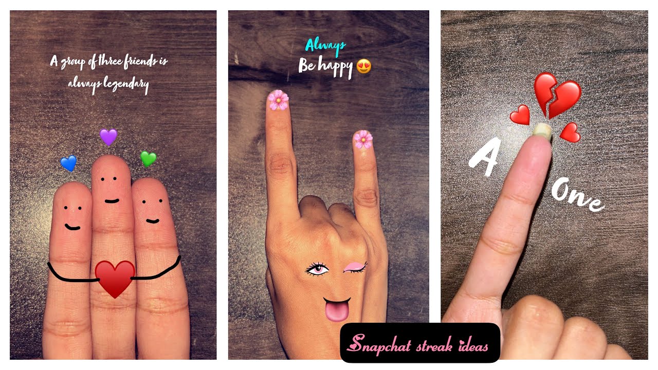Snapchat streak ideas in hands 🙌/creative streak ideas 💡/unique🌈 world🌍 ...