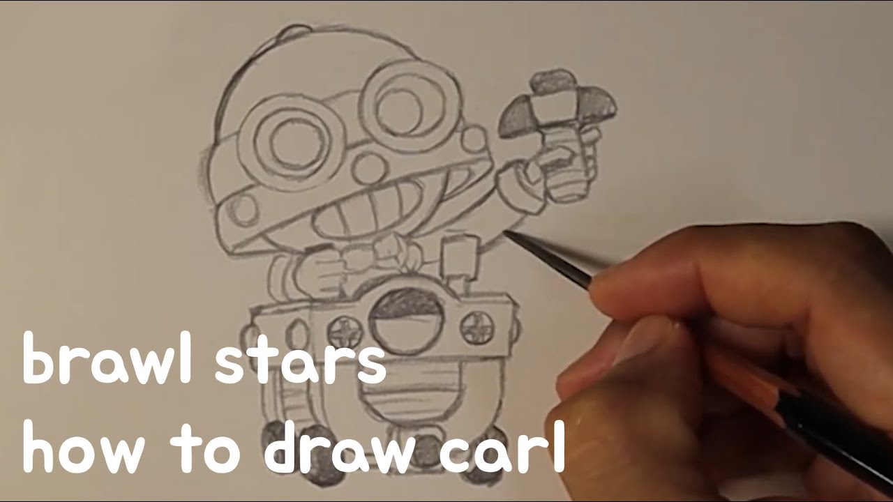 How to draw brawlstars carl - YouTube
