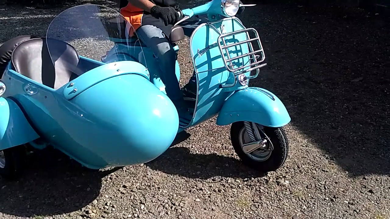 Vespa With Sidecar VBB 150 - YouTube