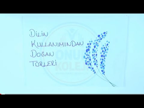 9. Sınıf Türk Dili ve Edebiyatı - Dilin Kullanımından Doğan Türleri