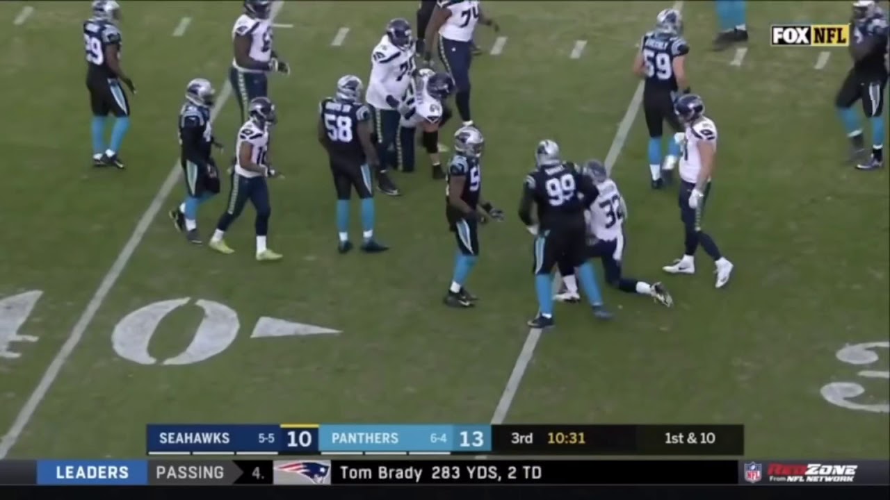 Chris Carson LANDS Front Flip While Trying To Hurdle! | Seahawks vs ...