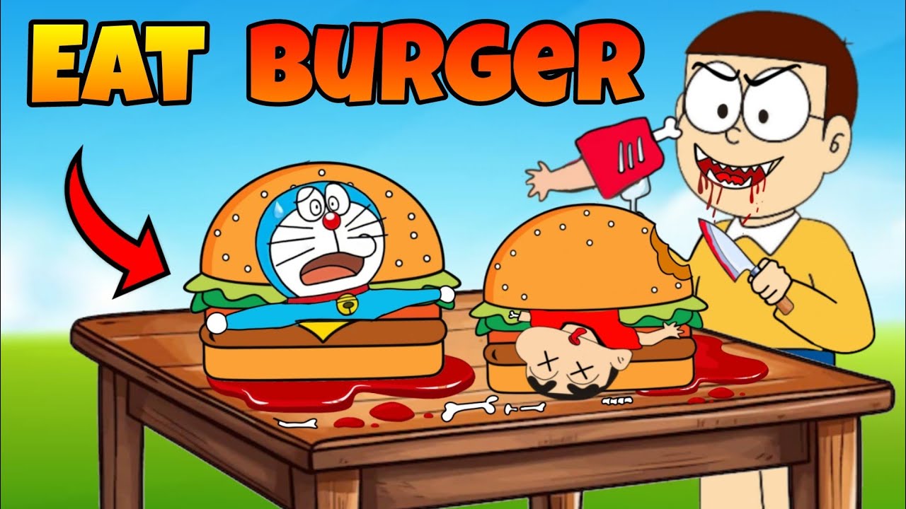 Shinchan And Nobita Eat Burger Doraemon 😱😱 | Shinchan And Nobita Game ...