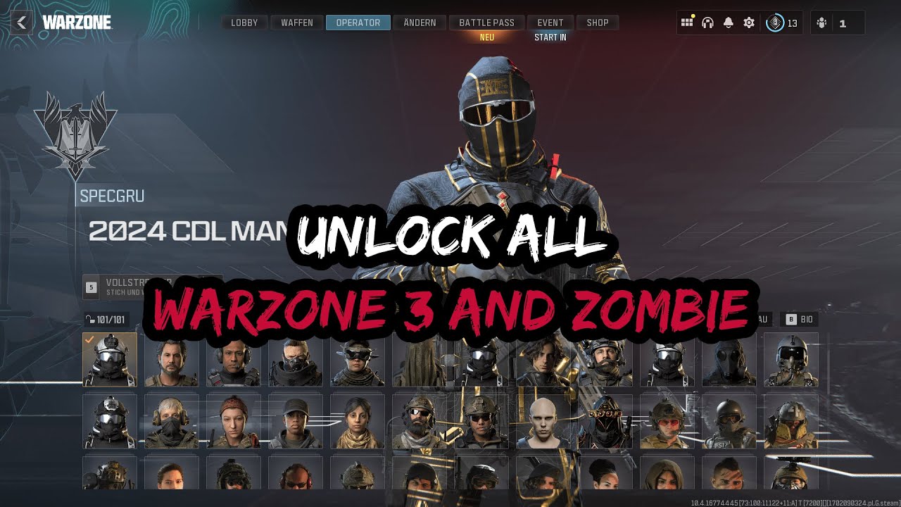 [UNCUT] WARZONE 3 UNLOCK ALL 🔥 Unlock All Zombie Camos, Operators ...