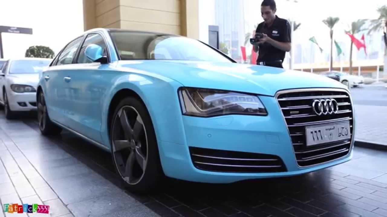 baby blue Audi A8L in Dubai - YouTube
