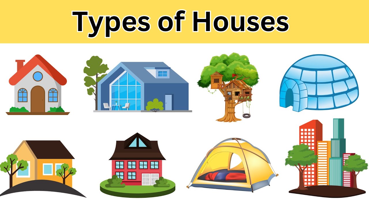 Types of Houses for Kids in English / Houses / English Vocabulary / Fun ...