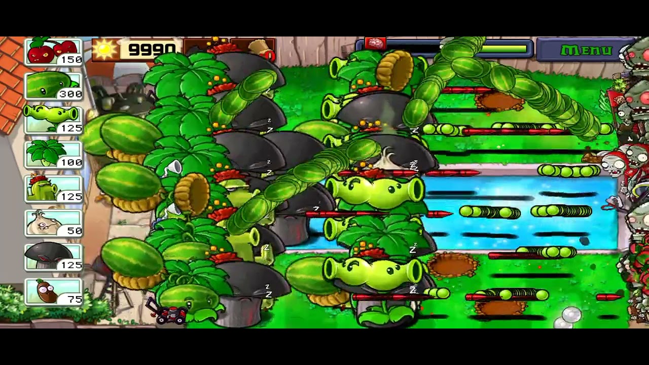 Plants Vs. Zombies Play Mod Menu Water Melon-pults - YouTube