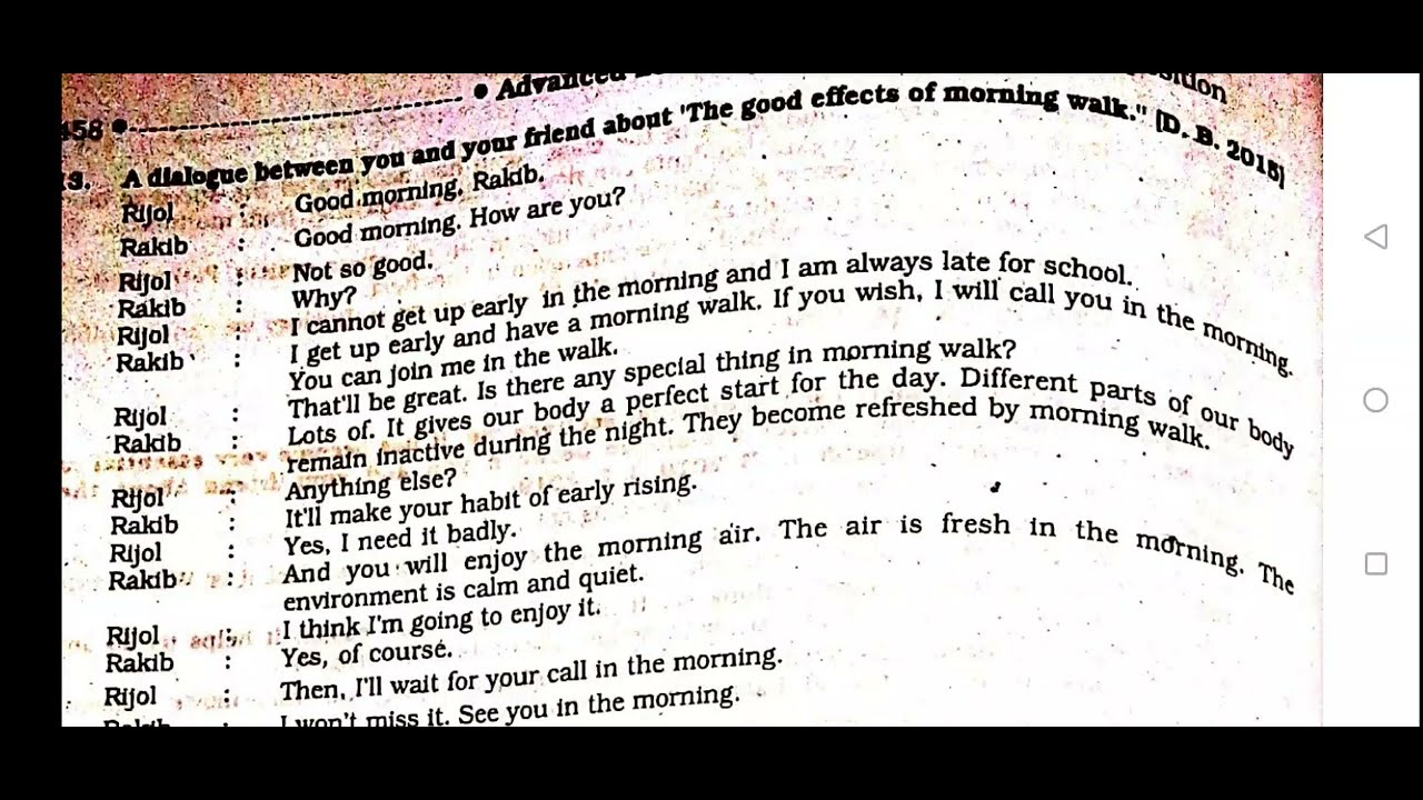 Dialogue about the good effects of Morning Walk - YouTube
