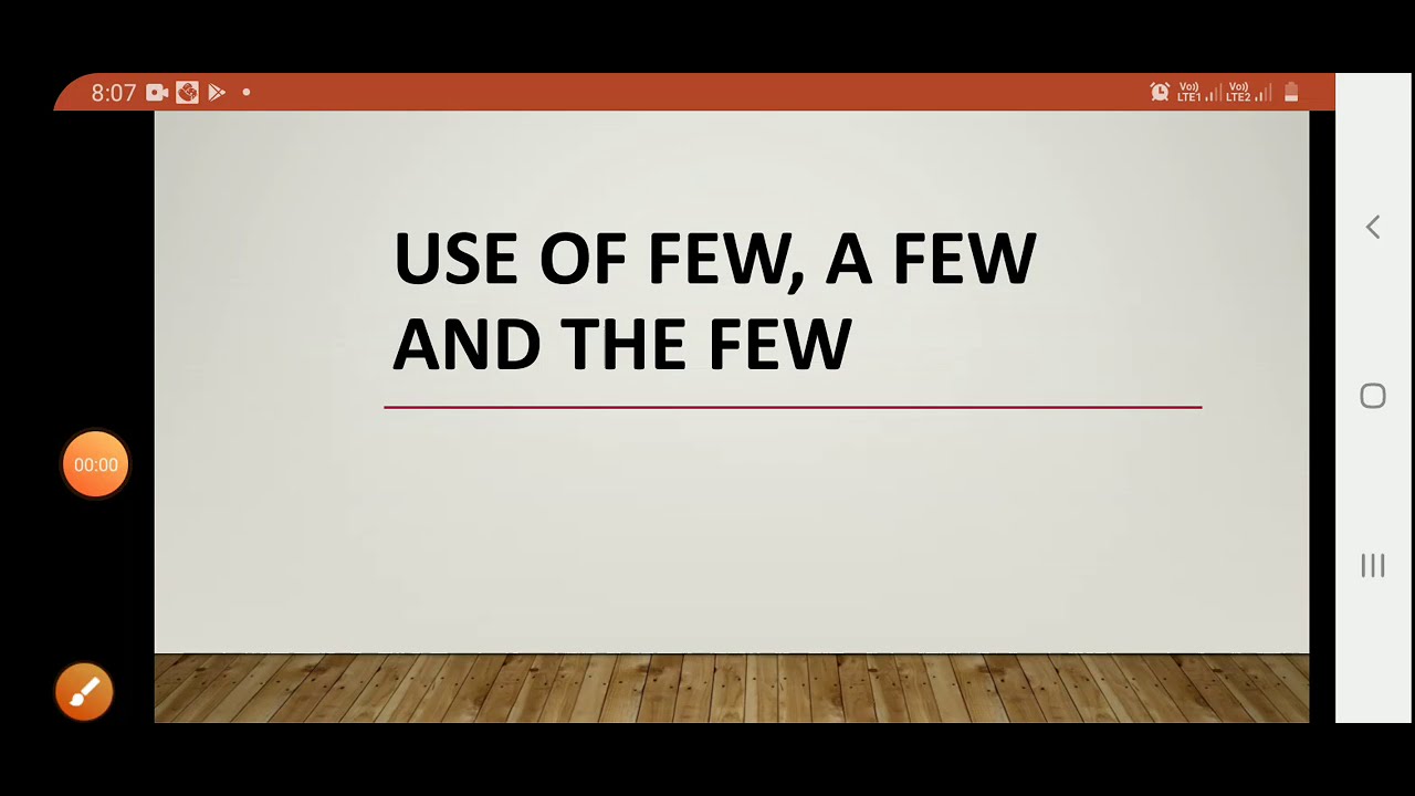 Use of few, a few and the few - YouTube