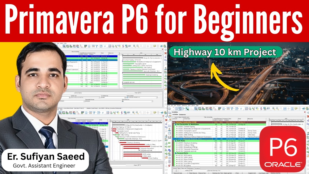 Primavera P6 Complete Guide | 10km Highway Construction Project ...