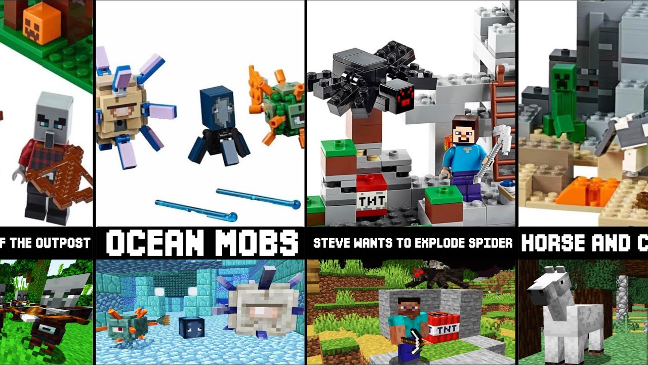 Minecraft Mobs in Lego (sets) - YouTube