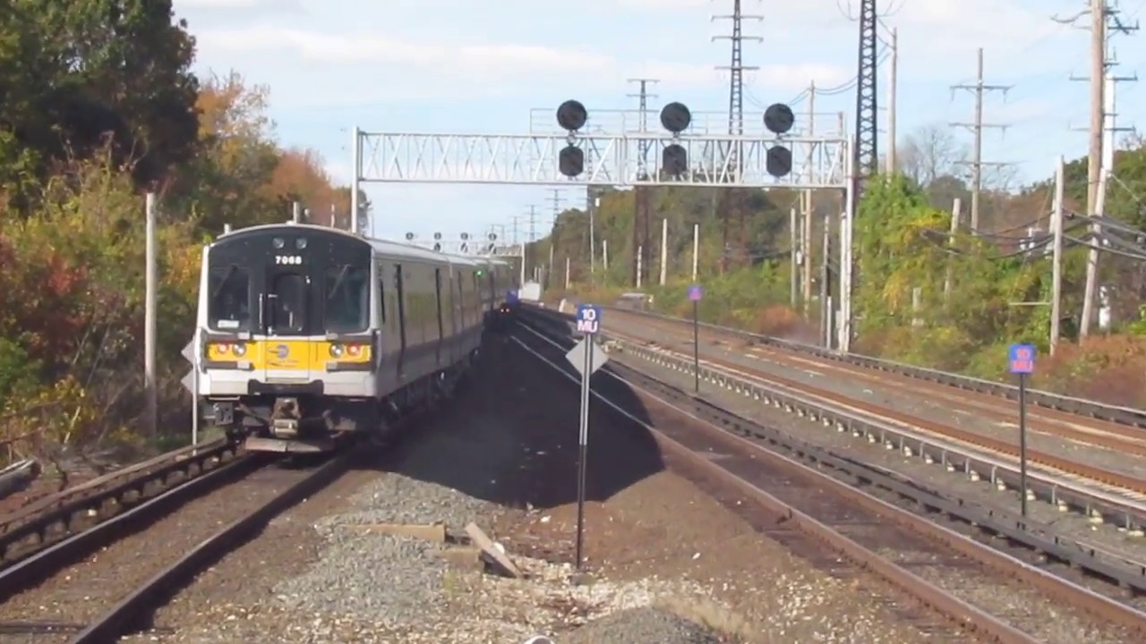 Westbound LIRR Long Beach Train Departs Valley Stream - YouTube