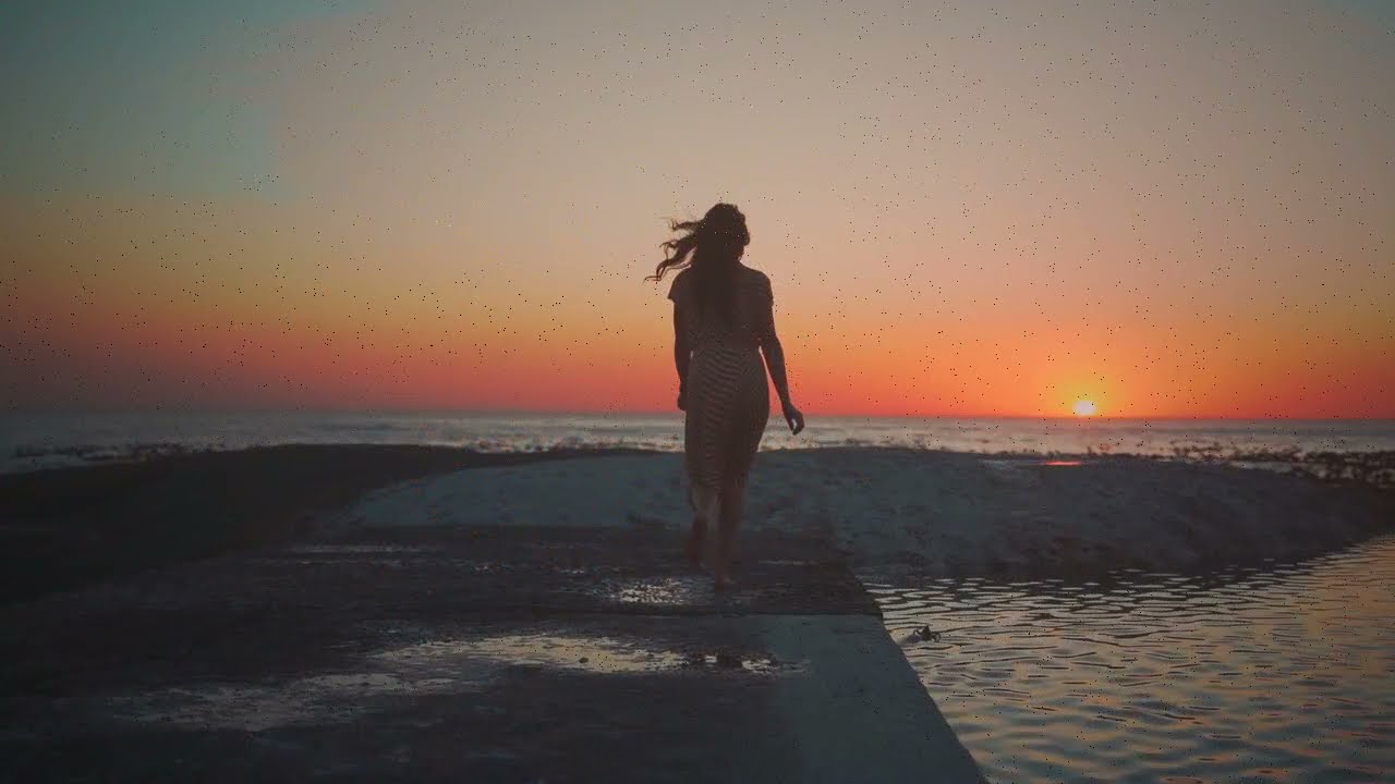 Silhouette of Girl walking in sunset - YouTube