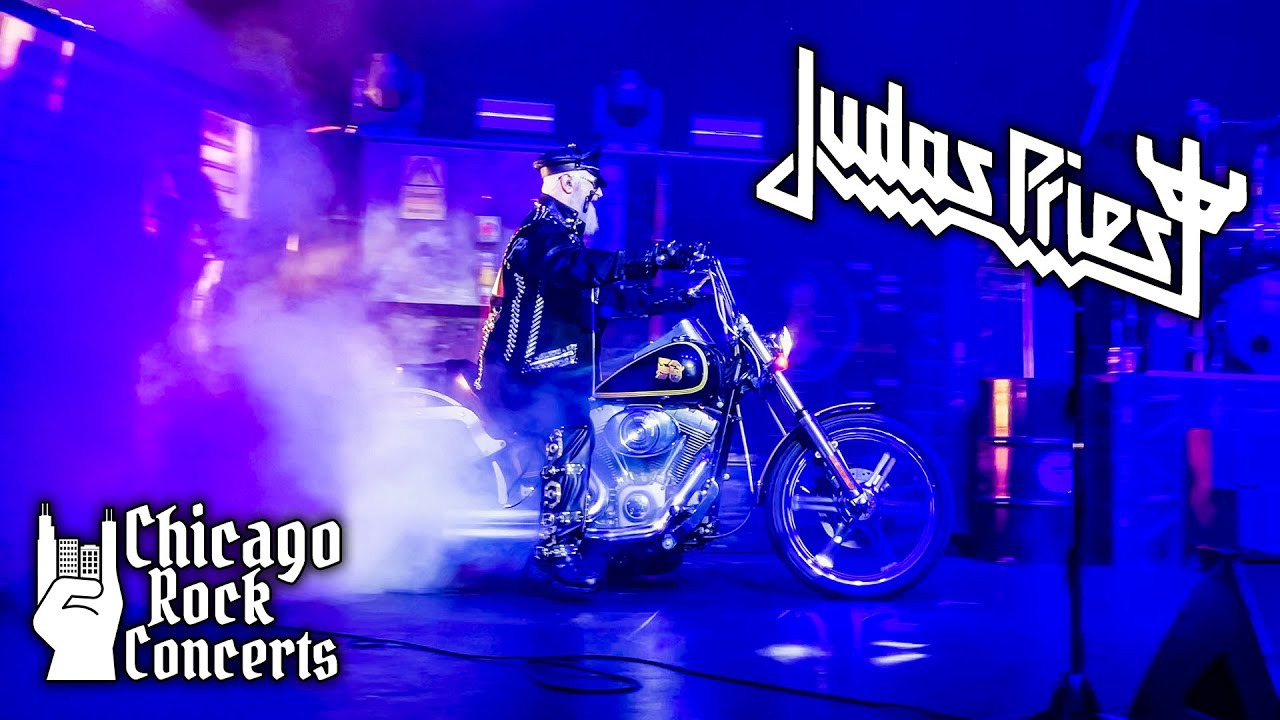 Rob Halford Motorcycle Entrance Rides On Stage Judas Priest Concert ...