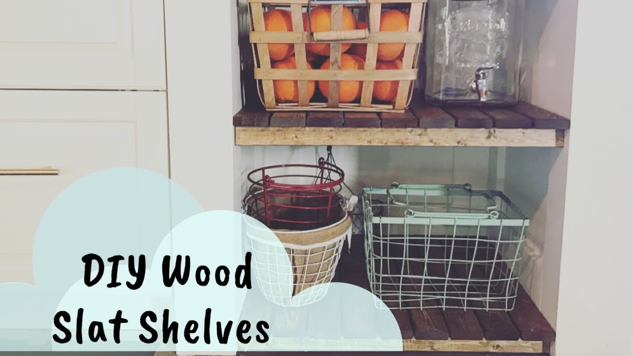 How To Make Wood Slat Shelves 🔨 Our Farmhouse Kitchen Remodel - YouTube