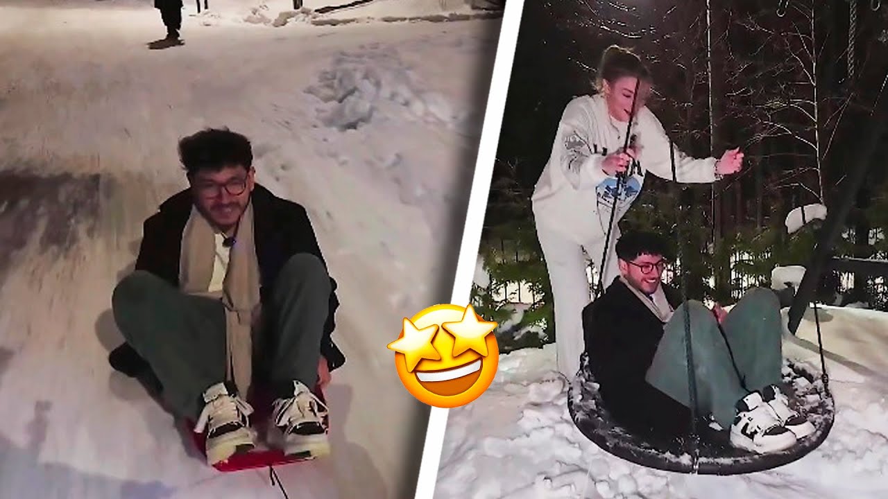 ZEIN, ALEXA Y DIEGO JUGANDO EN LA NIEVE DE FINLANDIA 💥 ZEIN SE DESLIZA ...