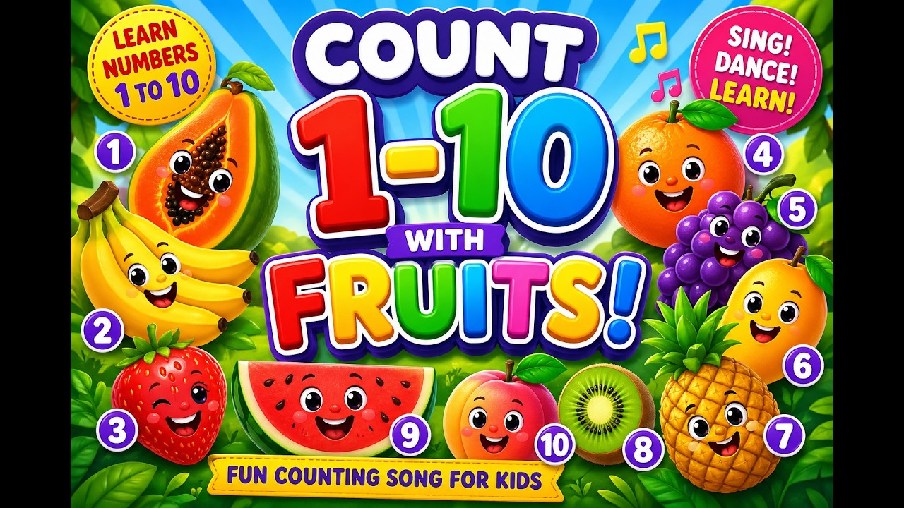 Learn to Count 1–10 with Fruits 🍎🍌 | Fun Counting Song for Kids ...
