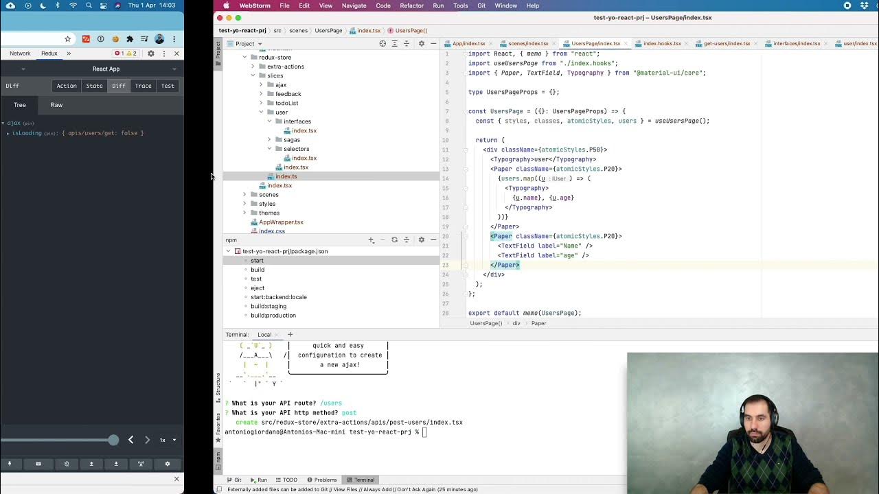 06 - Getapper React Yeoman Generator - AJAX command and API calls - YouTube
