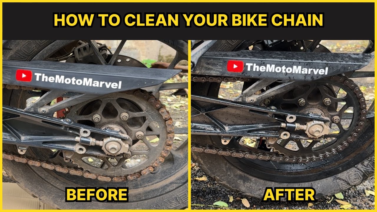 How to clean and lube bike chain | KTM 390 Adventure | Motul C1 and C2 ...