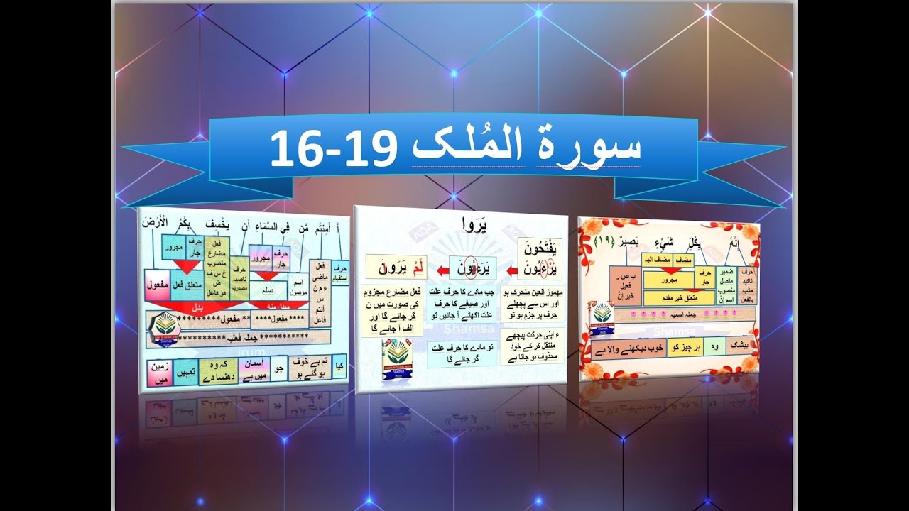Surah al mulk / grammatical analysis&translation سورۃ الملک کی صرفی ...