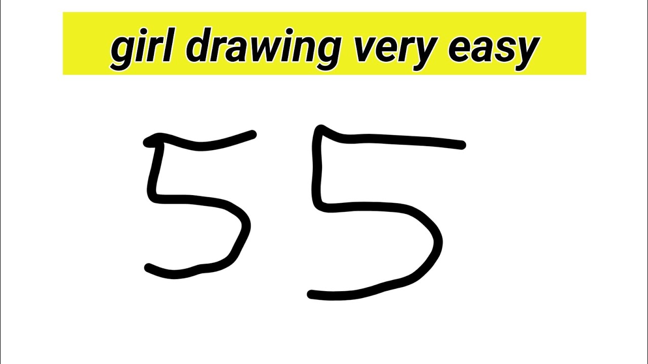 How to draw girl drawing from number 55 | Drawing Easy | Online Drawing ...