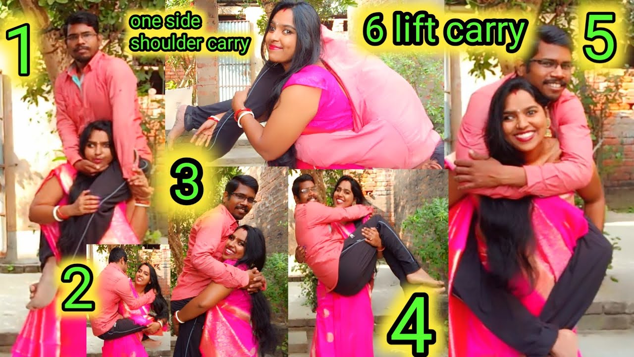 One side shoulder carry+OTS CARRY+piggy back+cradle carry+hip carry with funny dance - YouTube