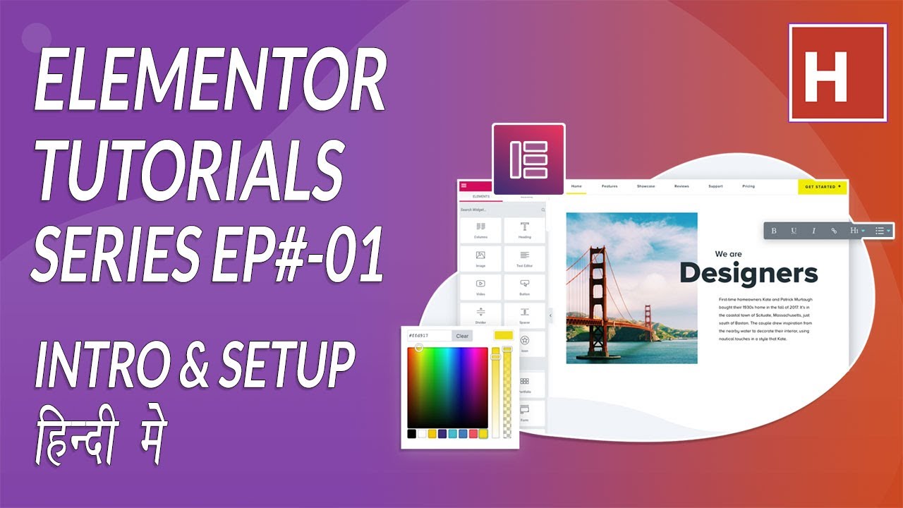Elementor Tutorials in hindi Ep#01 || Intro and Setup || hindidevtuts - YouTube