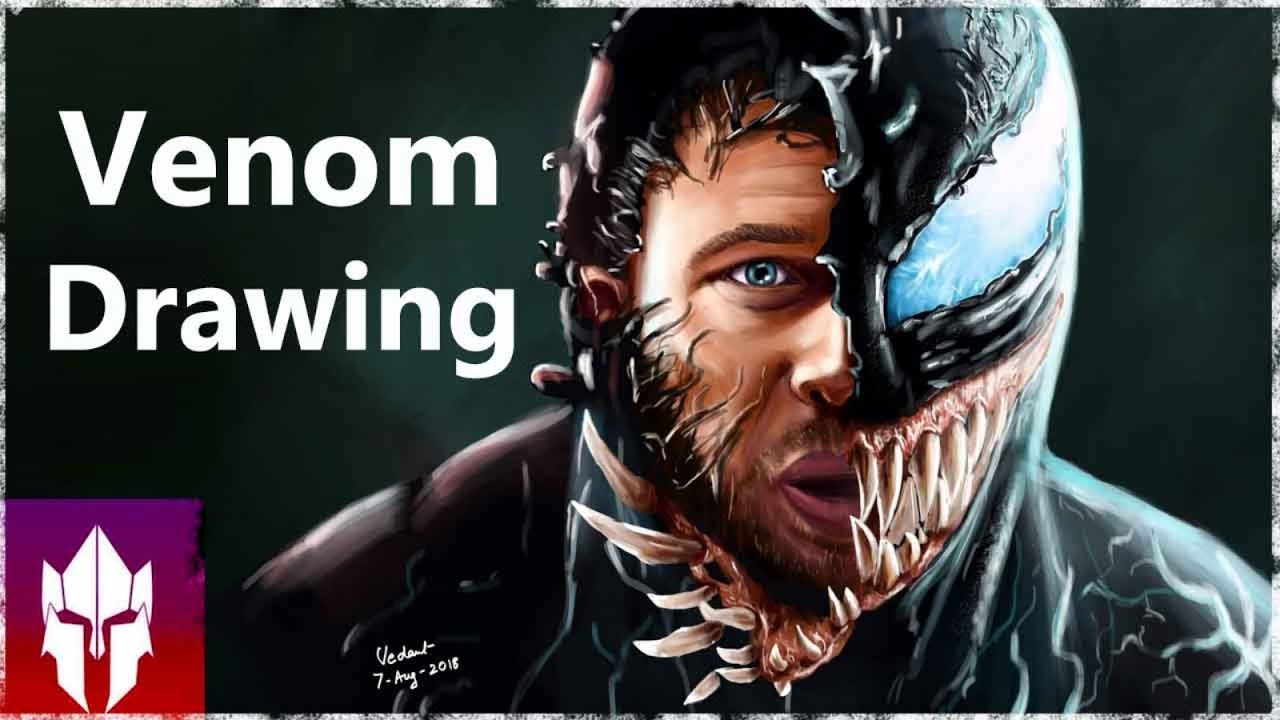 Drawing Venom - Tom Hardy - How to Draw - Digital Painting Timelapse ...