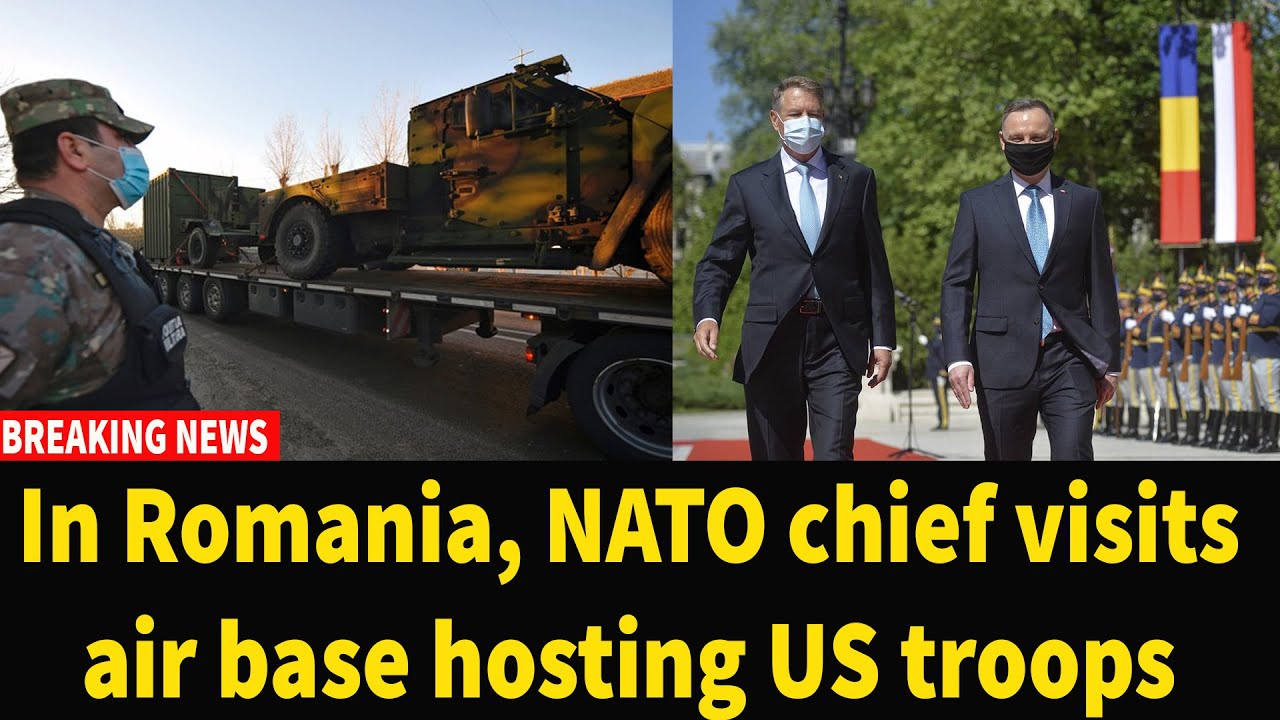In Romania, NATO chief visits air base hosting US troops - YouTube