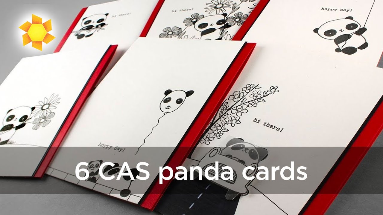 Create a 6-pack of Clean and simple panda cards - YouTube