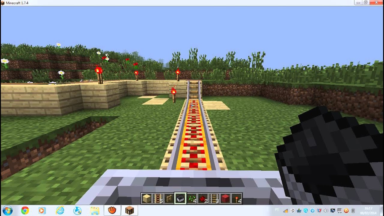 montanha russa no minecraft - YouTube