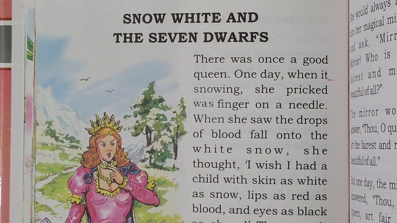 Snow white and the 7 dwarfs। Story reading practice। English story ...