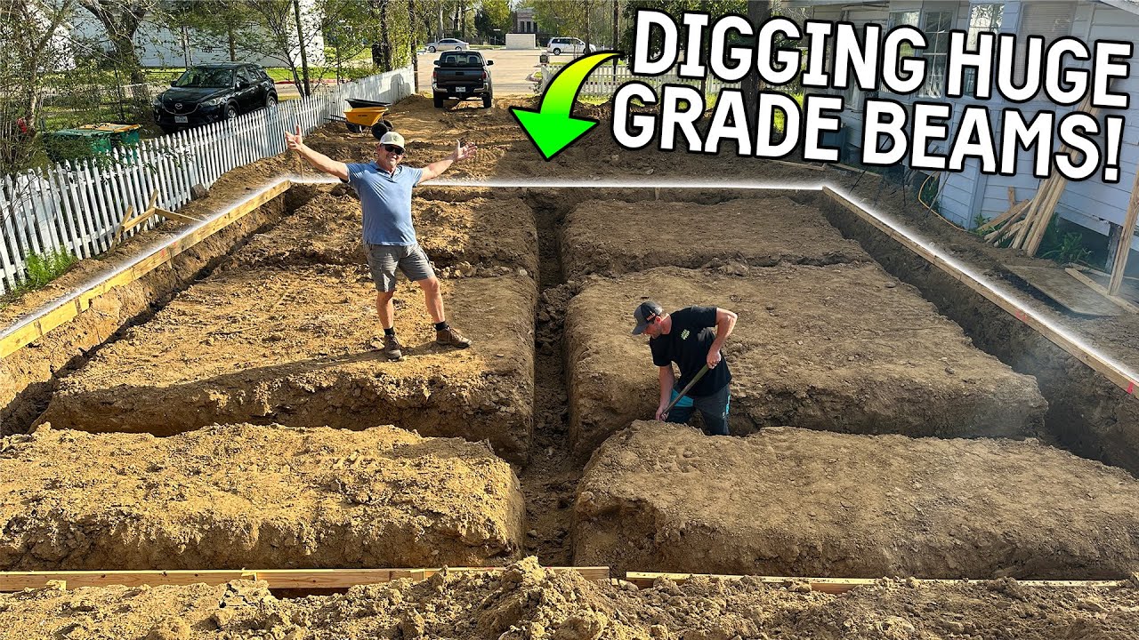 Digging OverKill Grade Beams for NO SHIFTING - YouTube