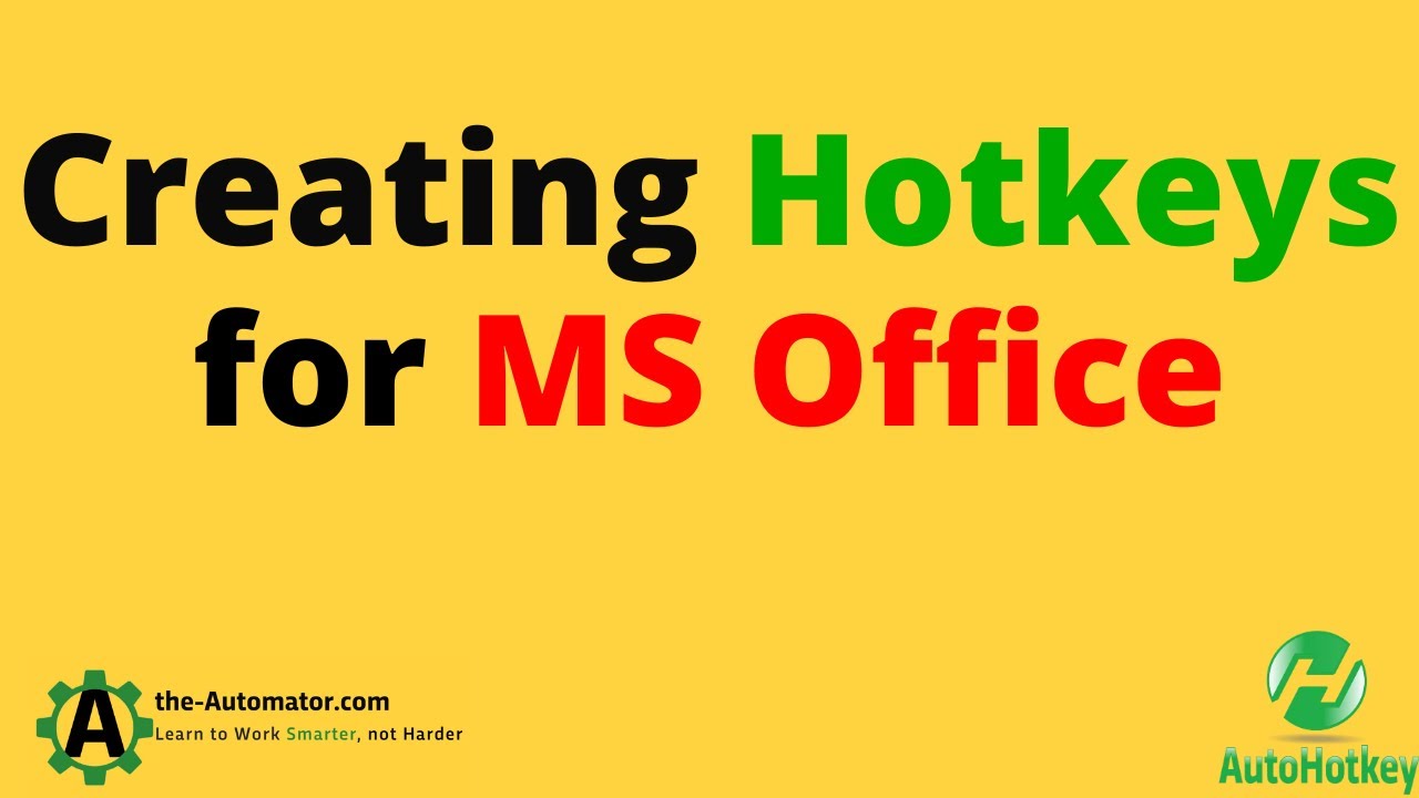 Creating Hotkeys for Actions in MS Office - YouTube