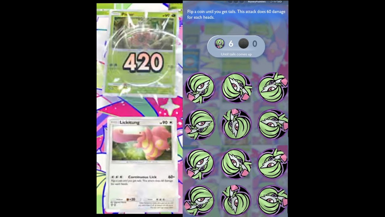 Coin Flip Deck Lickitung 420 Damage, Pokémon Trading Card Game Pocket ...