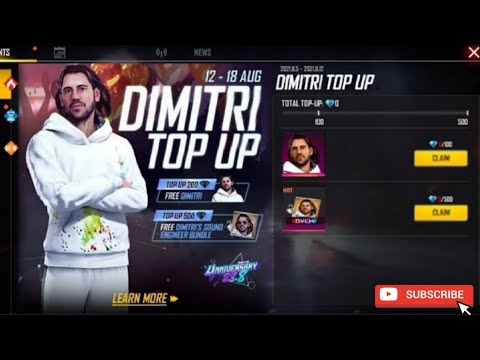 NEW DIMITRI CHARACTER TOP UP EVENT FREE FIRE ll 4TH ANNIVERSARY TOP UP ...