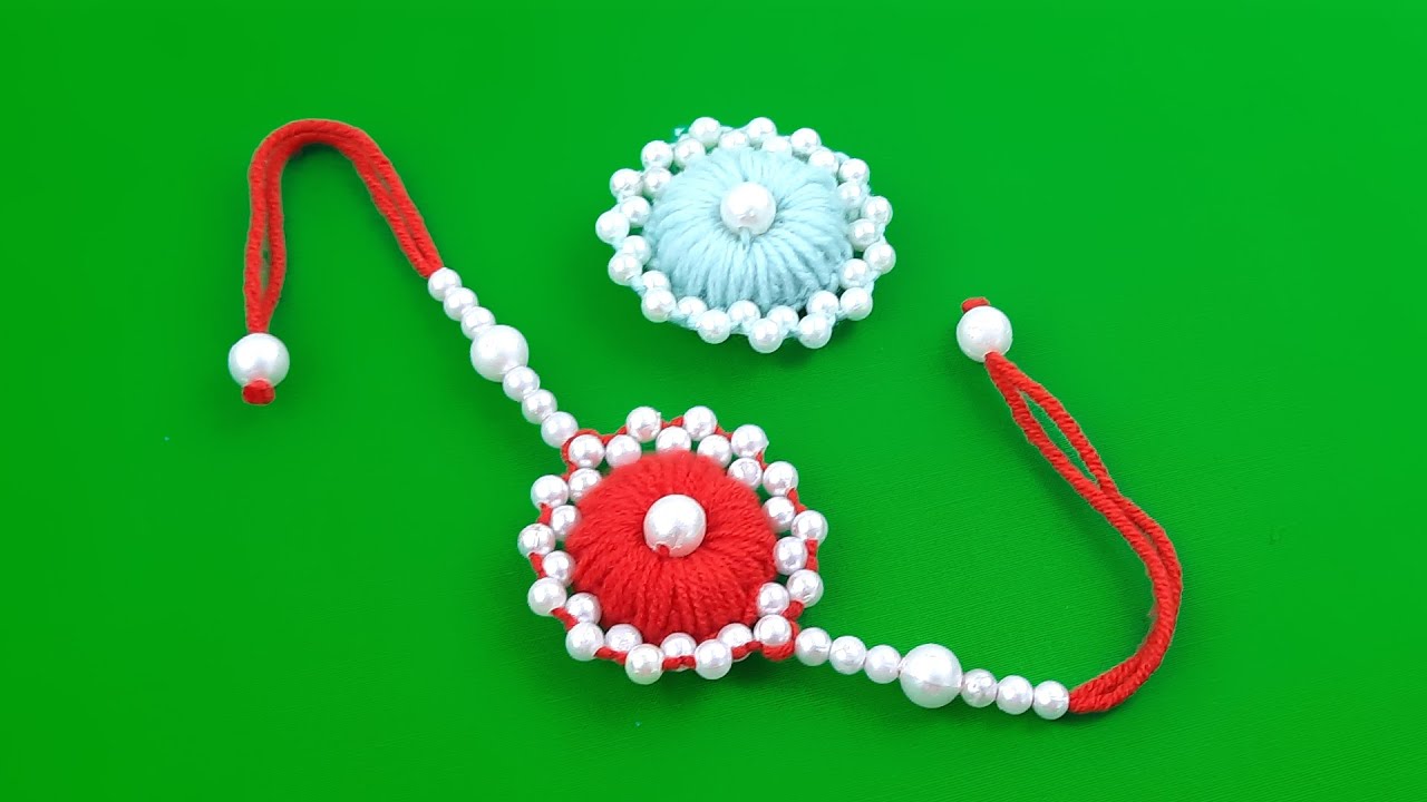 Creative Easy Latest Flower Rakhi Design Making at Home | Rakhi Making ...