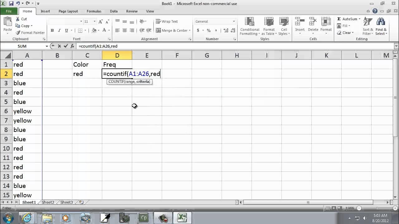 Excel 2010: Summarizing Qualitative Data - YouTube