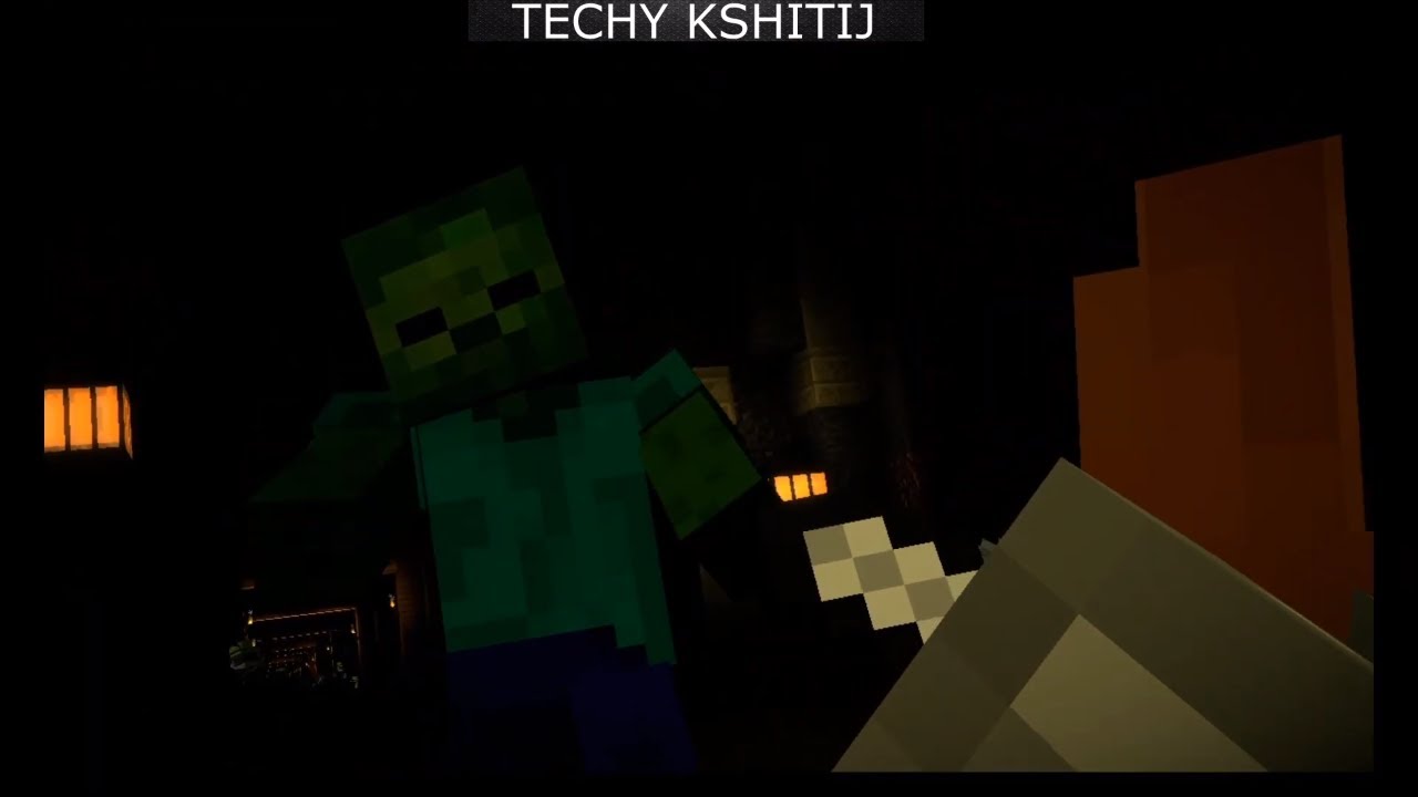 Fighting zombies in minecraft | petra and jesse fighting zombies in ...